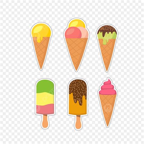디저트 아이스크림 스티커 일러스트 팩 벡터 아이스크림 디저트 스티커 Png 일러스트 및 벡터 에 대한 무료 다운로드 Pngtree