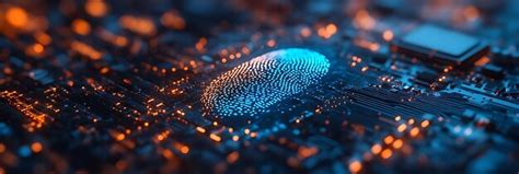 3d Illustration Digital Fingerprint Security Cybersecurity And