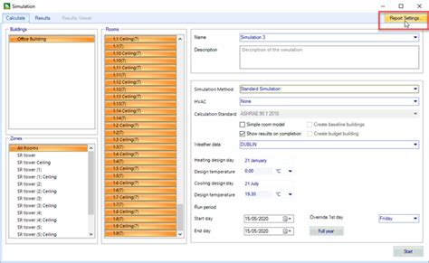 OpenBuildings Simulation Reporting Options Communities