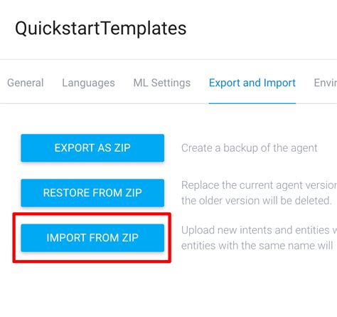 How To Export And Import Dialogflow Es Agent Zip File Botflo