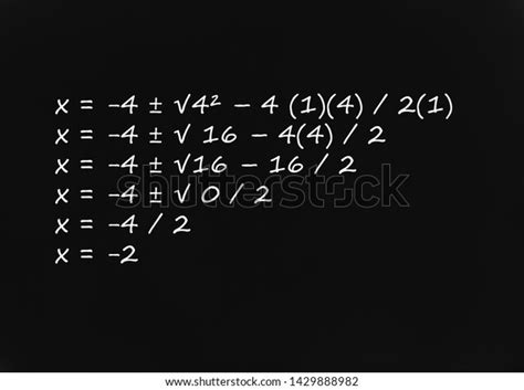 Quadratic Formula Example Equation Written On Stock Illustration 1429888982 Shutterstock