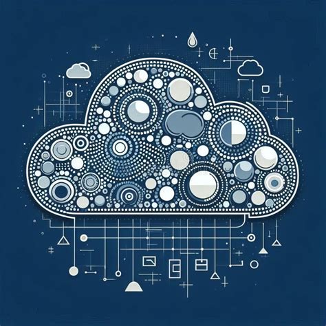 Geometric Cloud A Cloud Represented With Simple Geometric Shapes Stock Illustration