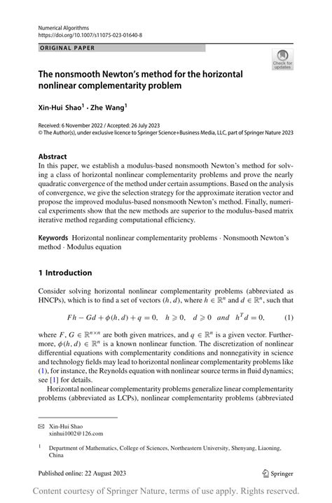 The Nonsmooth Newtons Method For The Horizontal Nonlinear Complementarity Problem