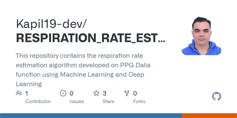 Github Kapil19 Dev Respiration Rate Estimation This Repository Contains The Respiration Rate