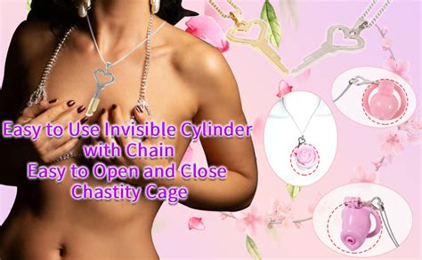 Chastity Lock With Chain Heart Pendant Chastity Cage