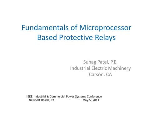Fundamentals Of Microprocessor Based Relaying Pdf