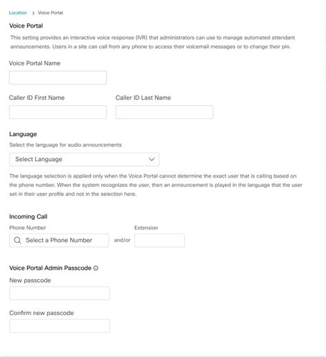 Configure Voice Portals For Webex Calling In Control Hub