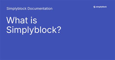 What Is Simplyblock Simplyblock Documentation