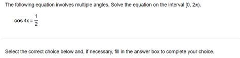 solved the following equation involves multiple angles