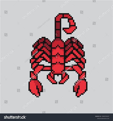 Pixel Art Scorpion Scorpion Insect Pixelated Stock Vector Royalty Free