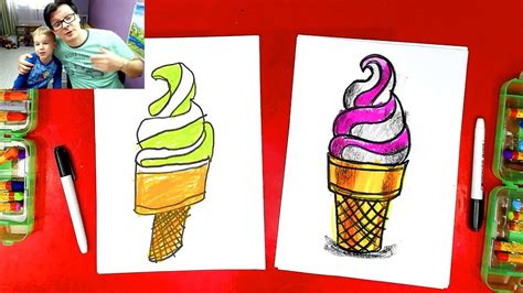 Как нарисовать МОРОЖЕНОЕ урок рисования для детей Youtube