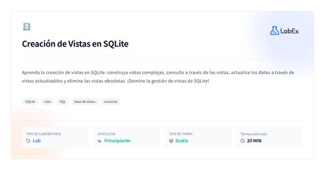 Creación De Vistas En Sqlite Labex Creación De Vistas En Sqlite Labex