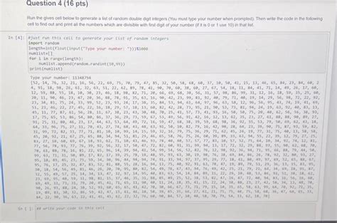 solved question 4 16 pts run the given cell below to