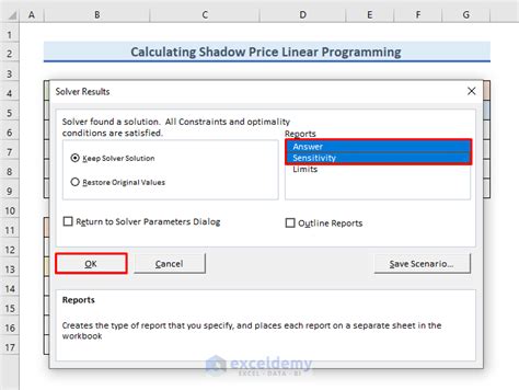 How To Calculate Shadow Price Linear Programming In Excel