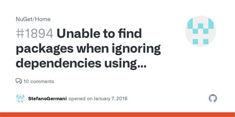 Unable To Find Packages When Ignoring Dependencies Using Vs And Nuget Api V Using Jfrog