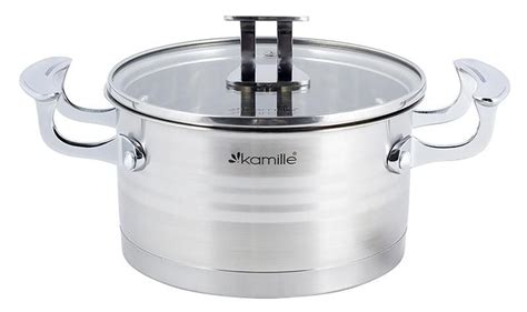 Кастрюля индукционная Kamille Casserote 3.1л из нержавеющей стали со ...