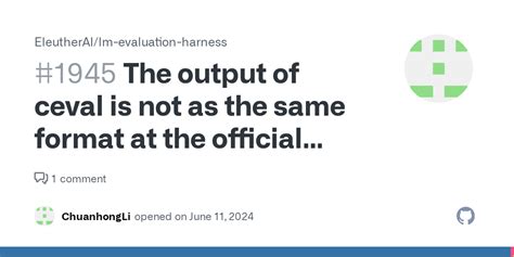 the output of ceval is not as the same format at the official version
