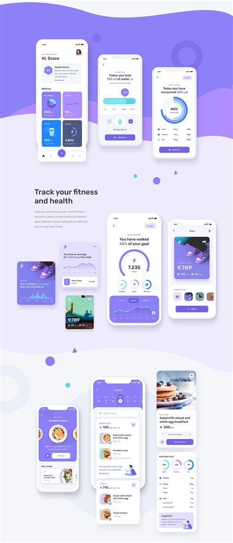 Health Fitness Mobile App UI UX Kit Behance