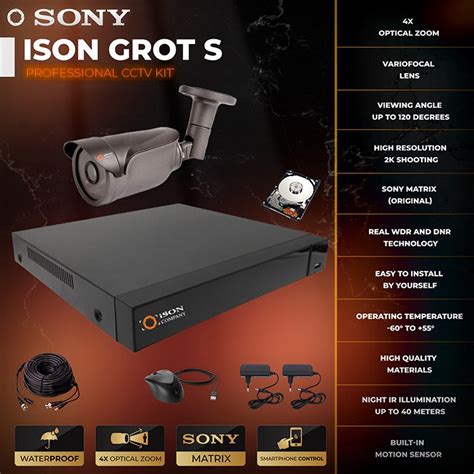 Video Surveillance System 4 Cameras Ison Grot S 4hdd Isoncom