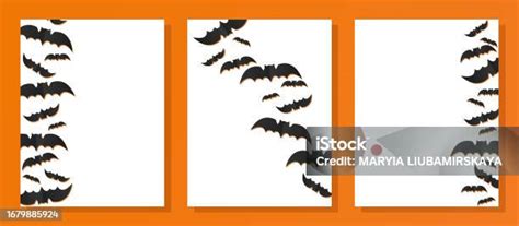 박쥐와 해피 할로윈을 위한 배너 디자인 세트 주황색 배경에 흰색 템플릿입니다 벡터 10월에 대한 스톡 벡터 아트 및 기타 이미지 10월 개체 그룹 검은색 Istock