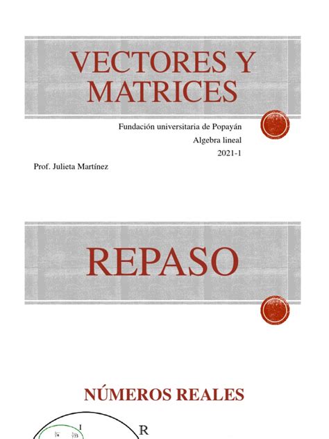 1 vectores y matrices pdf matriz matemáticas vector euclidiano