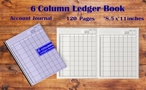 6 Column Ledger Book Account Journal 120 Pages 8 5 X 11 Inches Large Size Ledger Book