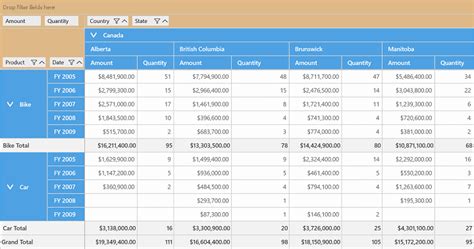 Grouping Bar In Uwp Pivot Grid Control Syncfusion