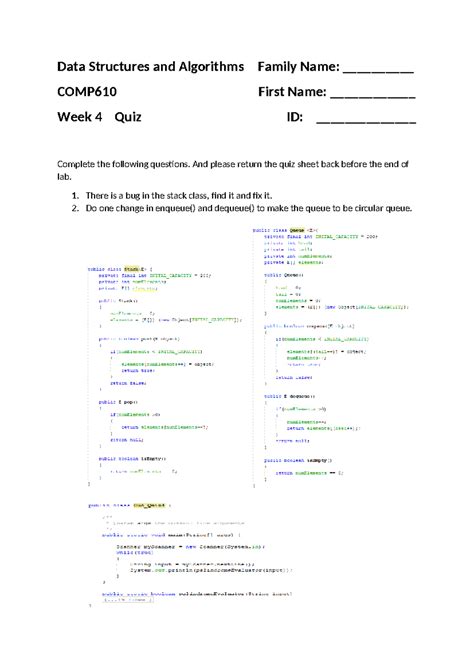 Week 4 S1 Week 4 Lab Questions Data Structures And Algorithms