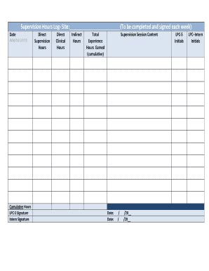 LPC Ssupervision Log Applications And Forms Fill And Sign Printable Template Online