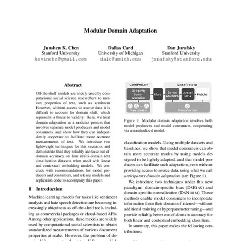 Modular Domain Adaptation Acl Anthology