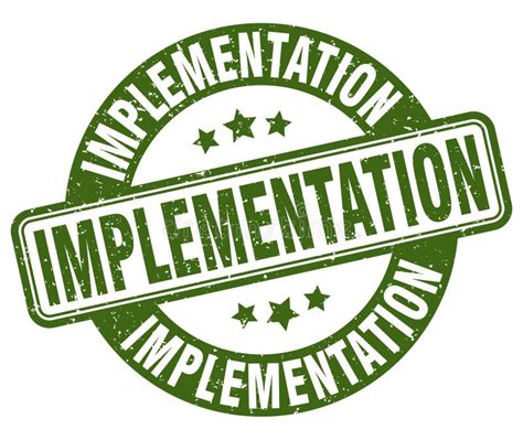 Implementation Stamp Implementation Label Round Grunge Sign Stock