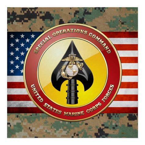Usmc Special Operations Command Marsoc 3d Poster Custom Posters