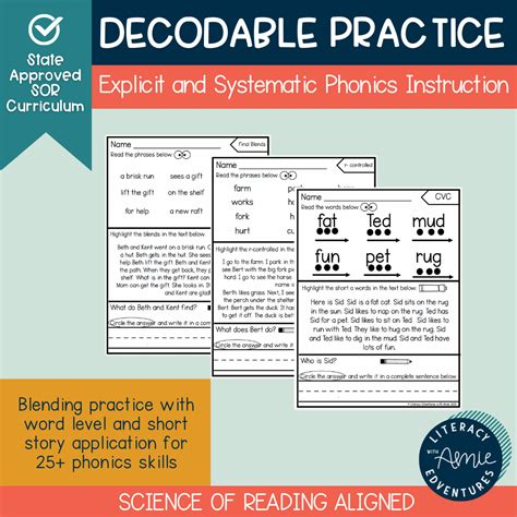 Decodable Practice For Grades K 2 Explicit And Systematic Phonics Instruction — Literacy Edventures