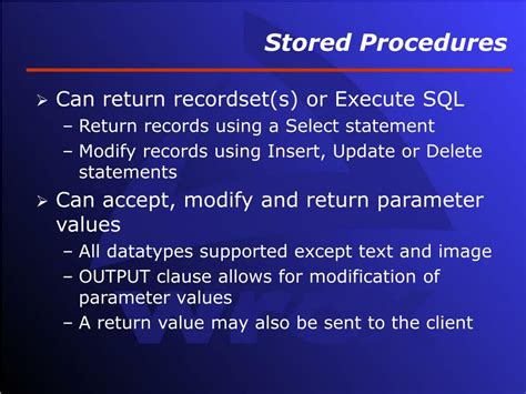 Ppt Views And Stored Procedures Powerpoint Presentation Free