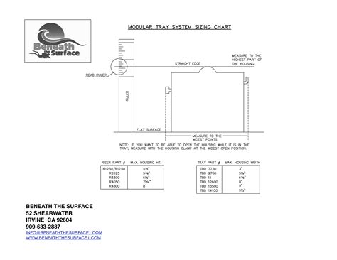Beneath The Surface Sizing Chart