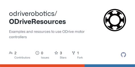 Github Odriverobotics Odriveresources Examples And Resources To Use Odrive Motor Controllers