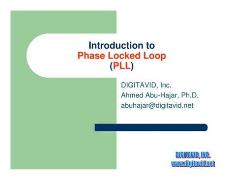 Phase Locked Loop Pll Pptx