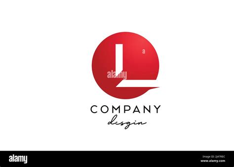 Red L Alphabet Letter Logo Icon With Circle Design Creative Template