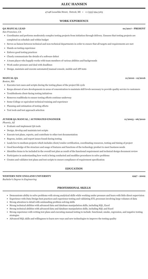 Manual Qa Resume Sample 2023
