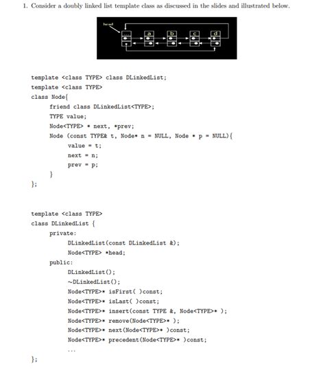 Solved 1 Consider A Doubly Linked List Template Class As