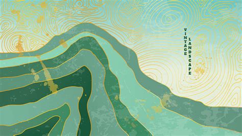 벡터 그림입니다 중반 세기 현대 그래픽 60 년대 복고풍 예술 그런지 텍스처 미니멀 한 산 풍경 웹 배너 벽지에 대한 고급 디자인 요소 금이 튀어 나옵니다 손으로 그린 선