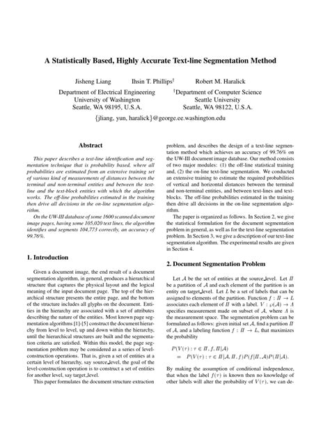 Pdf A Statistically Based Highly Accurate Text Line Segmentationmethod