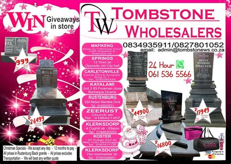 Klerksdorp Tombstones Wholesalers Klerksdorp