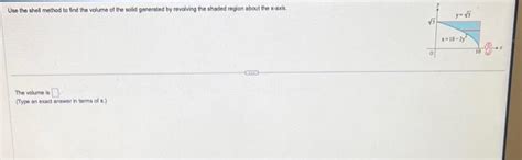 Solved Use The Shol Method To Find The Volume Of The Solid