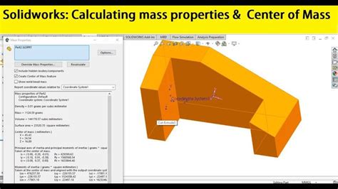 Centre De Masse Solidworks Propriété De Masse Solidworks Lteor