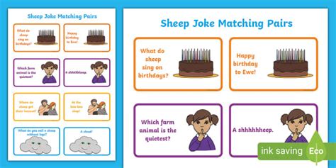 Sheep Joke Matching Pairs Teacher Made Twinkl