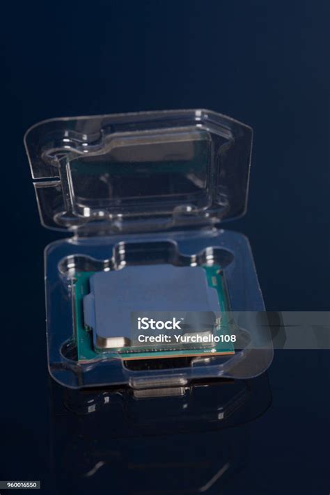 Central Processing Unit Cpu Processor Microchip In The Packaging Box