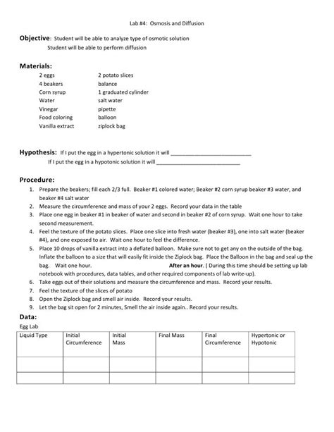 Wards Osmosis And Diffusion Lab Activity Answers At Sue Frye Blog