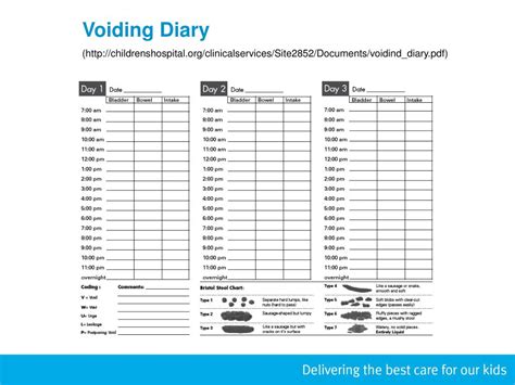 Voiding Diary Template