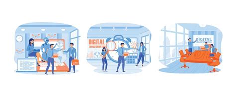 Premium Vector Digital Transformation Data Analysis And Digitization Describes An Innovative